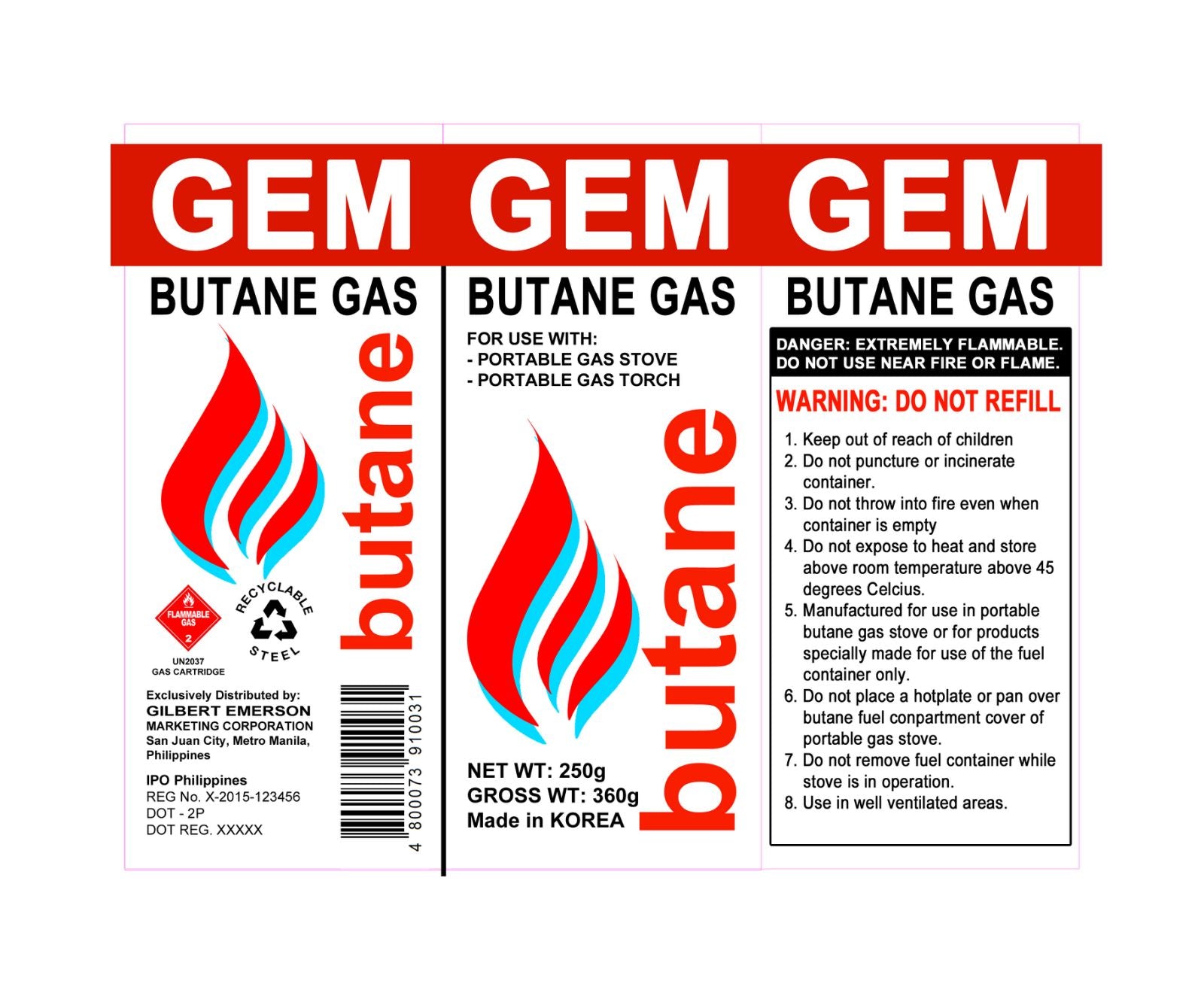 Gem Butane Gas 250g – Camping Gears PH